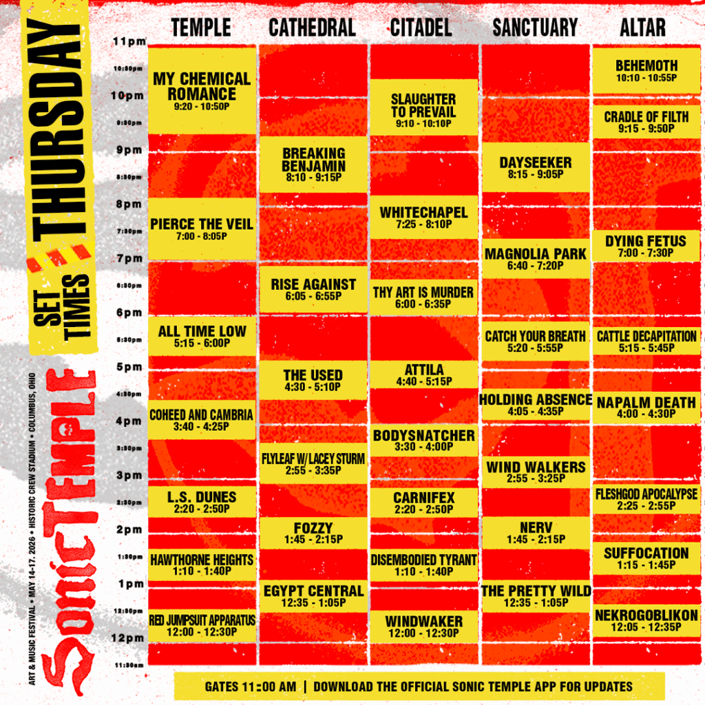 Schedules - Sonic Temple